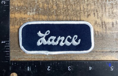 Vintage LANCE Name Tag Work Shirt Job Uniform Embroidered Sew-On Patch ...