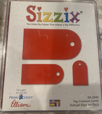 SIZZIX RED DIE crescent tag combo dies-card making scrapbooking ...