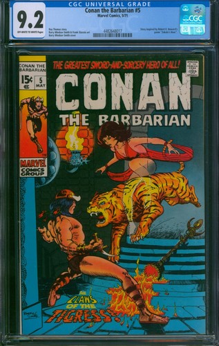 Conan the Barbarian #5 CGC 9.2 NM- OwWp 1971 Vibrant Barry-Windsor ...
