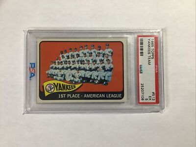 1965 Topps New York Yankees Team Photo Card #513 MICKEY MANTLE-ROGER ...