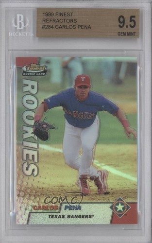 1999 Topps Finest Rookies Refractor Carlos Pena #284 BGS 9.5 GEM MINT ...