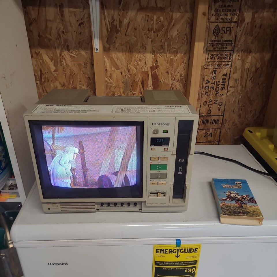 TESTED VINTAGE 1987 PANASONIC AG500R PORTABLE MONITOR VHS PLAYER ...