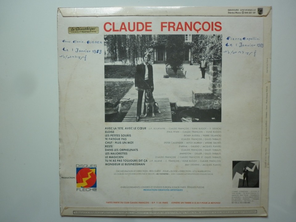 Claude François album 33Tours vinyle Eloïse différents pressages | eBay UK
