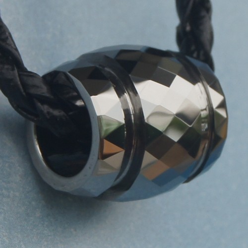 sporty multi facet groove scratch proof tungsten ring pendant necklace ...