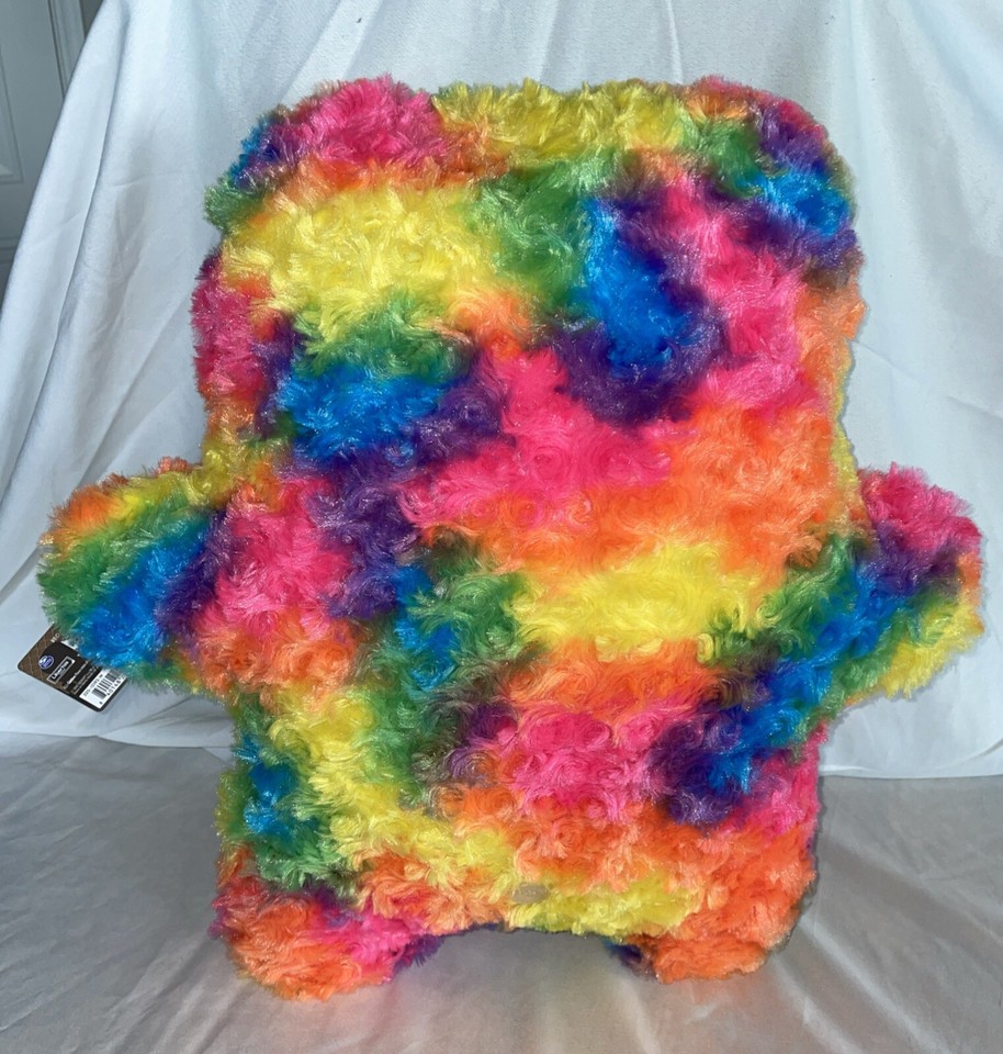 Fuggler Bigg Fugg Oogah Boogah tongue teeth button XL 16" Rainbow Plush ...