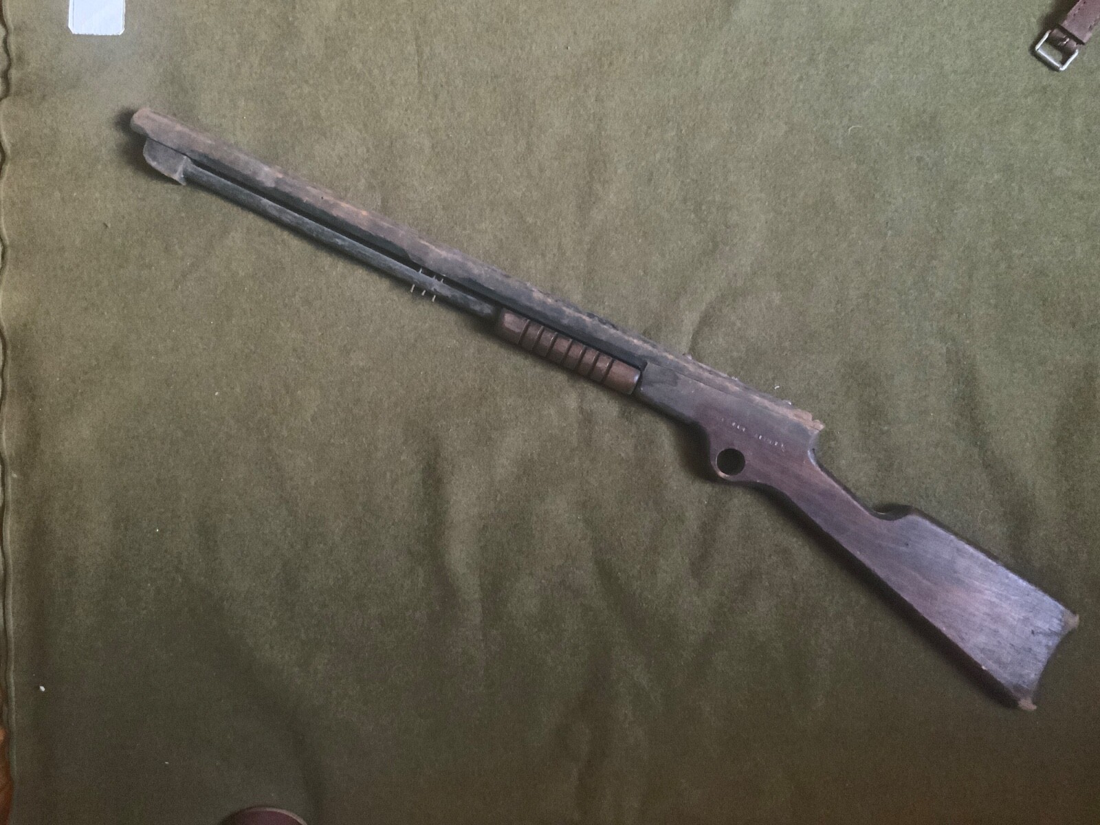 Vintage American Folk Art Handmade Wooden Kids Toy Rifle Gun Toy ...