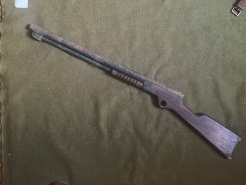 Vintage American Folk Art Handmade Wooden Kids Toy Rifle Gun Toy ...