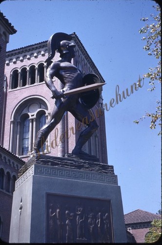 USC Trojan Statue College Campus 1950s 35mm Slide Red Border Kodachrome ...