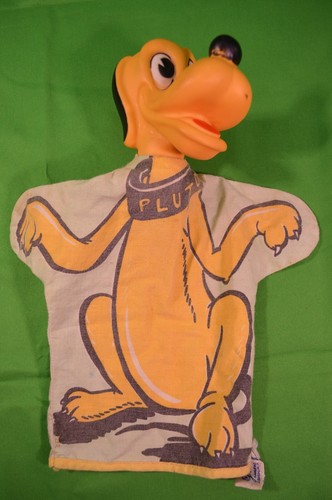 Rare Vintage Pluto Walt Disney Hand Puppet,50s-60s?,W.D.P,Gund,Plastic ...