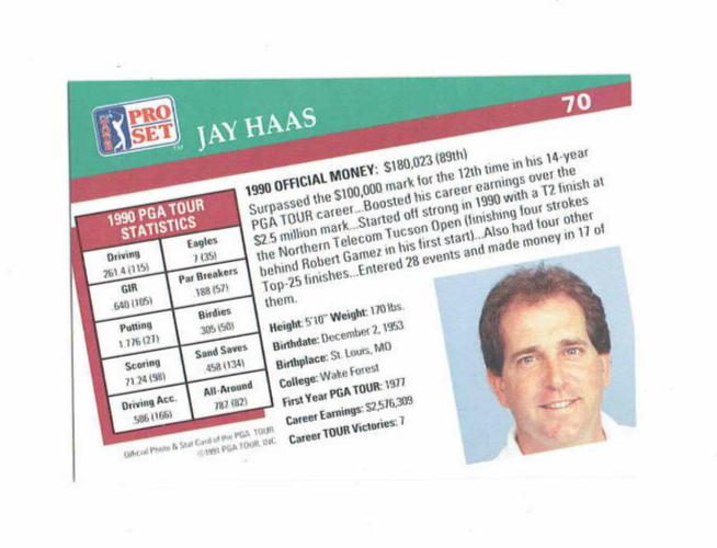 Jay Haas #70 PGA Tour Pro Set 1991 #Golf Card | eBay