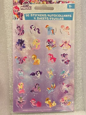 My Little Pony Movie Stickers (96 Stickers/4 Sheets) NEW fff1 | eBay