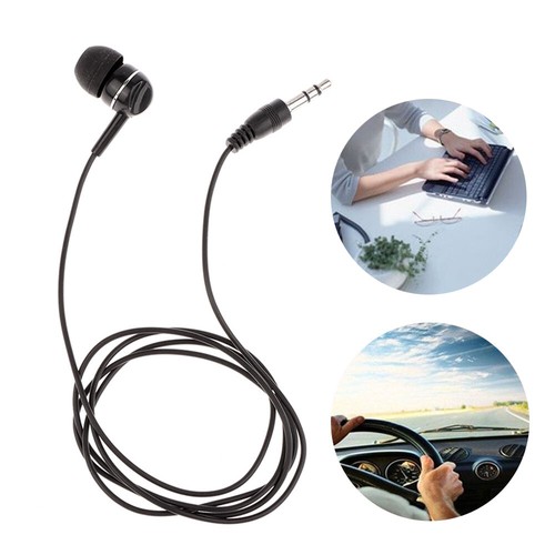 2xUniversal 3.5mm Single Side Headset In Ear Mono Wire Earbud Earphone ...