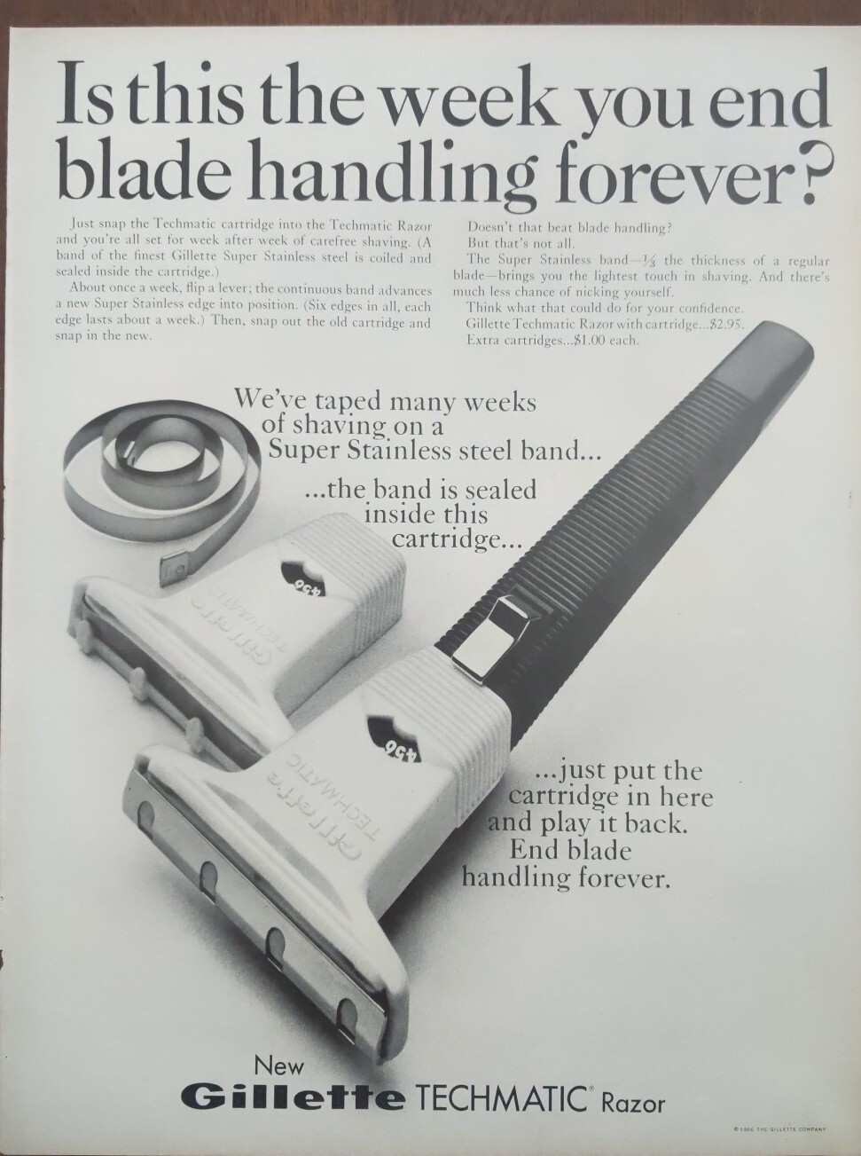 1966 vintage Gillette Techmatic Razor print ad | eBay