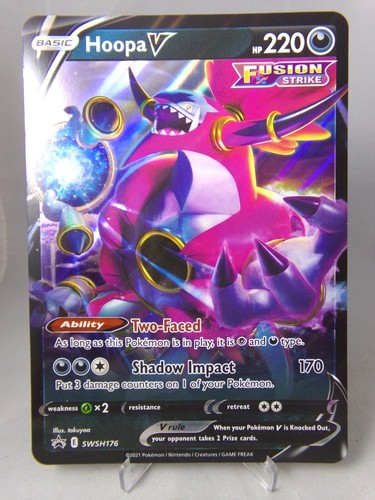 Pokemon Hoopa V Jumbo Oversized Foil Black Star Promo Card SWSH176 ...