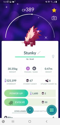 Shiny Stunky, Pokèmon Go, registered or ultra friends | eBay