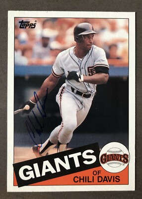 San Francisco Giants CHILI DAVIS autographed 1985 Topps BIG | eBay