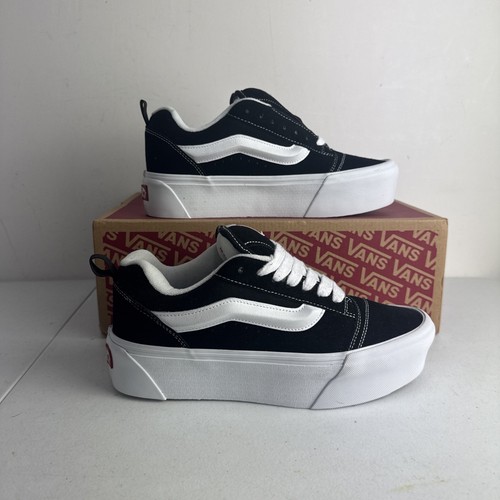 Vans Knu Stack Platform Shoes Black / White Size UK 7 Brand New | eBay