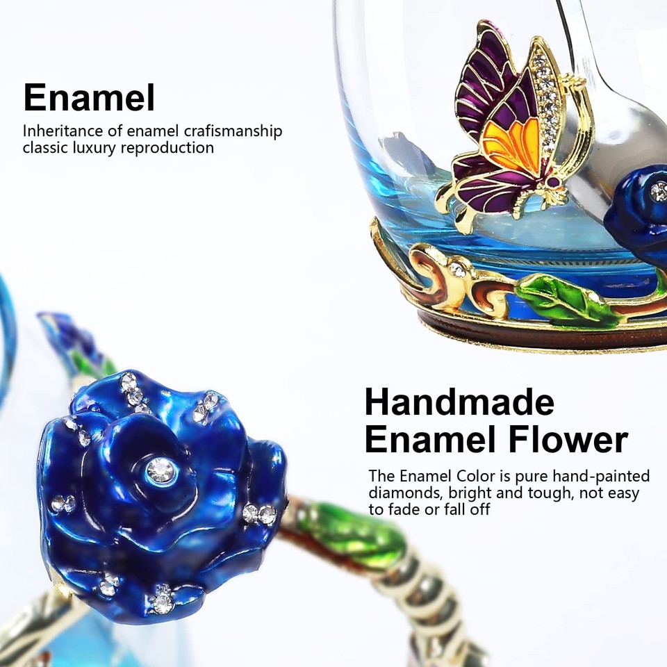 DUMVOIN Tea Cup Glass Coffee Mugs,Fancy Tea Cup Set Birthday Christmas ...