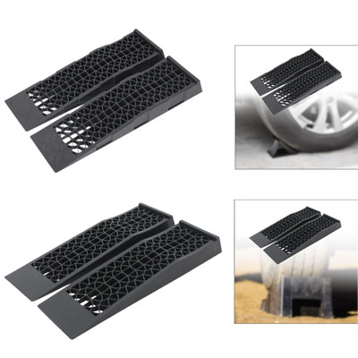 2x Car Ramps Tire Ramps Anti Slip Low Profile Portable Home Garage Use ...