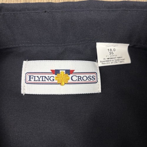 Flying Cross Shirt Mens 18x35 Midnight Navy Long Sleeve Tactical ...