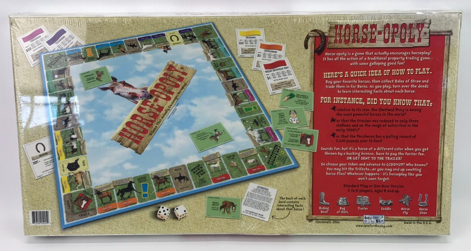 Horse-Opoly Ranch Farm Themed Monopoly Board Game USA - NEW / Sealed | eBay