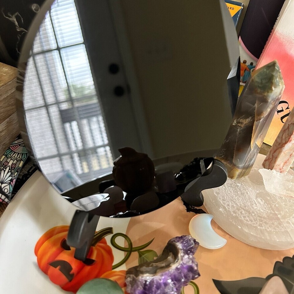 Natural Obsidian Mirror Black Crystal Scrying Plate Home Decoration ...