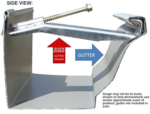 Quick Screw 6" Inch Aluminum Hidden Rain Gutter Bracket Hook Clip Style ...
