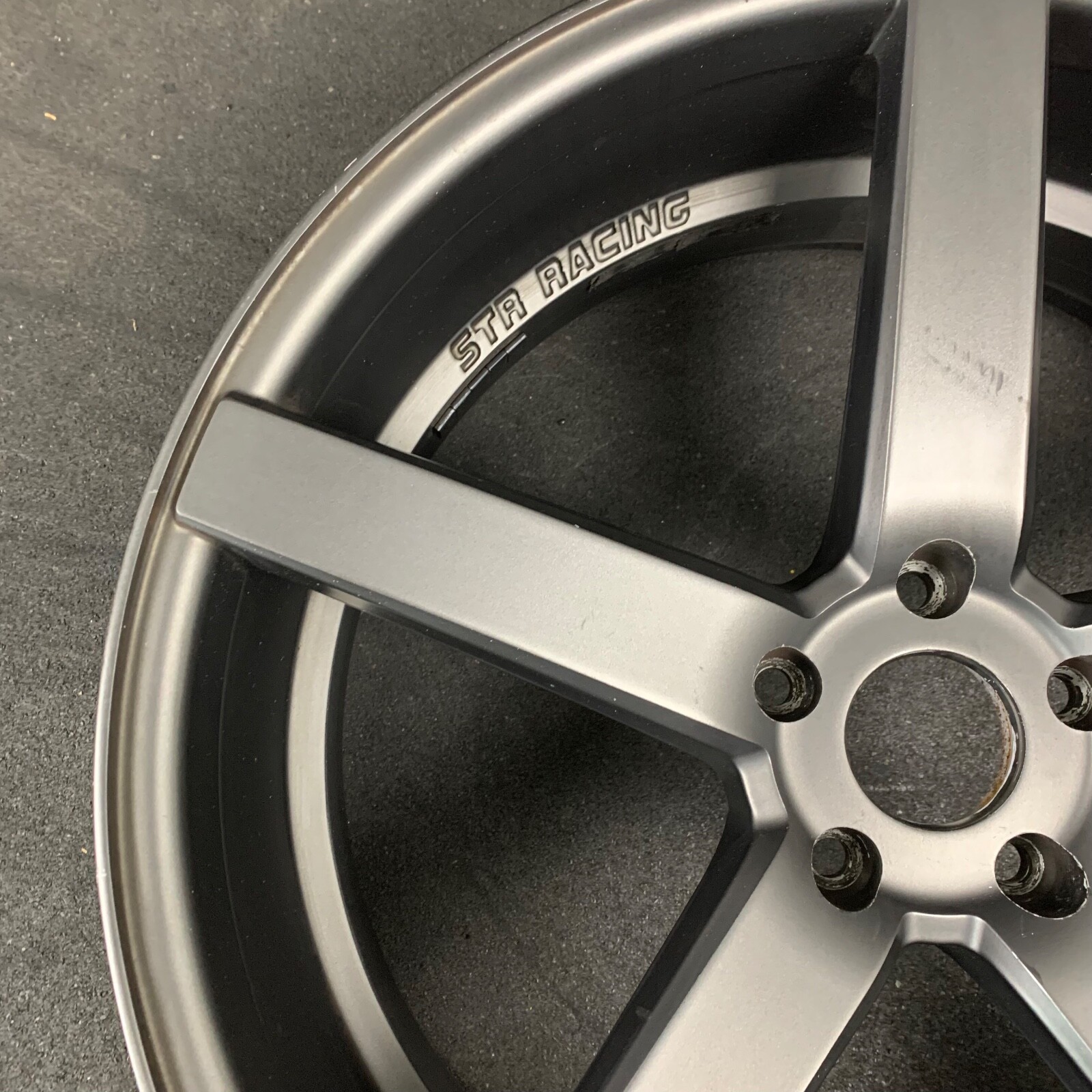 STR Racing 607 Matte Gunmetal Wheel Rim 22x9 et30 5x120 HB72.6 BS6.25in ...