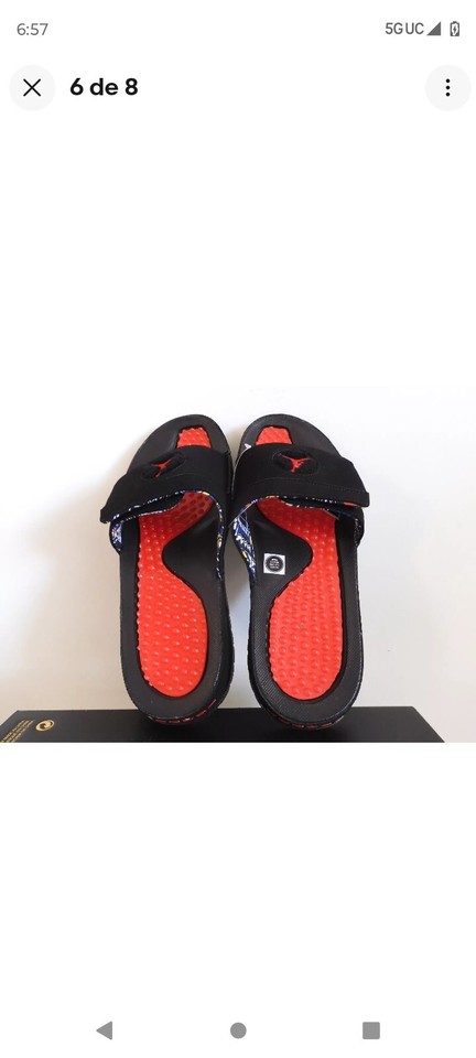 NIKE AIR JORDAN HYDRO VIII 8 RETRO SLIDES BLACK-RED "SANDALS" SZ 11 | eBay
