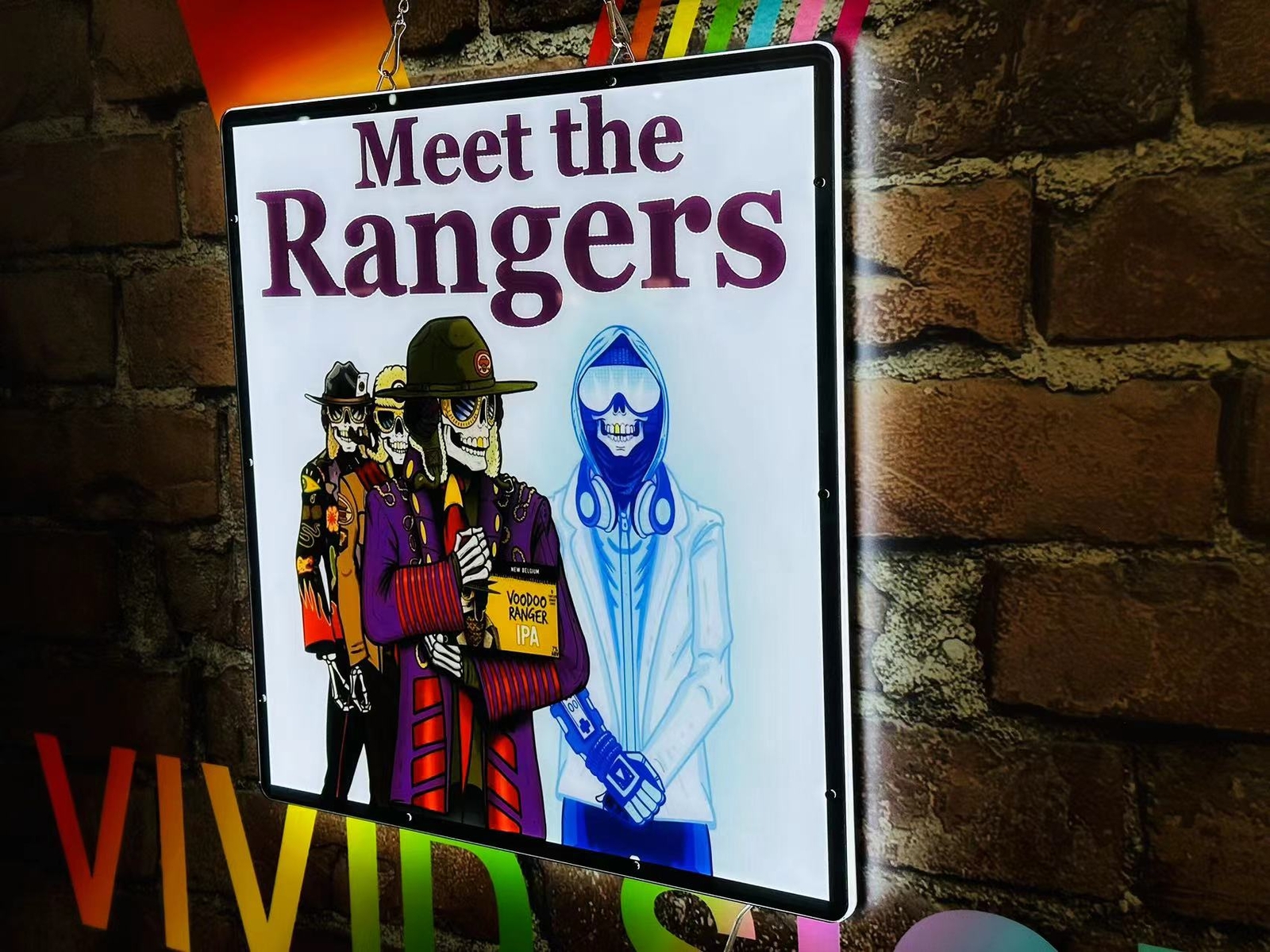 Voodoo Meet The Rangers Belgian Beer IPA 2D LED 16" Neon Sign Lamp ...