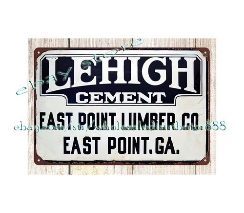 Lehigh cement hardware construction man cave metal tin sign fancy wall ...