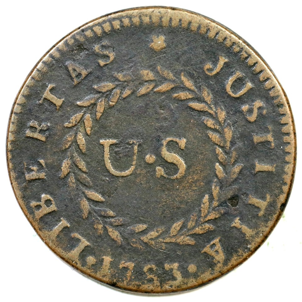 1783 C 1-A Pointed Rays, Lg U.S. Constellatio Colonial Copper Coin | eBay