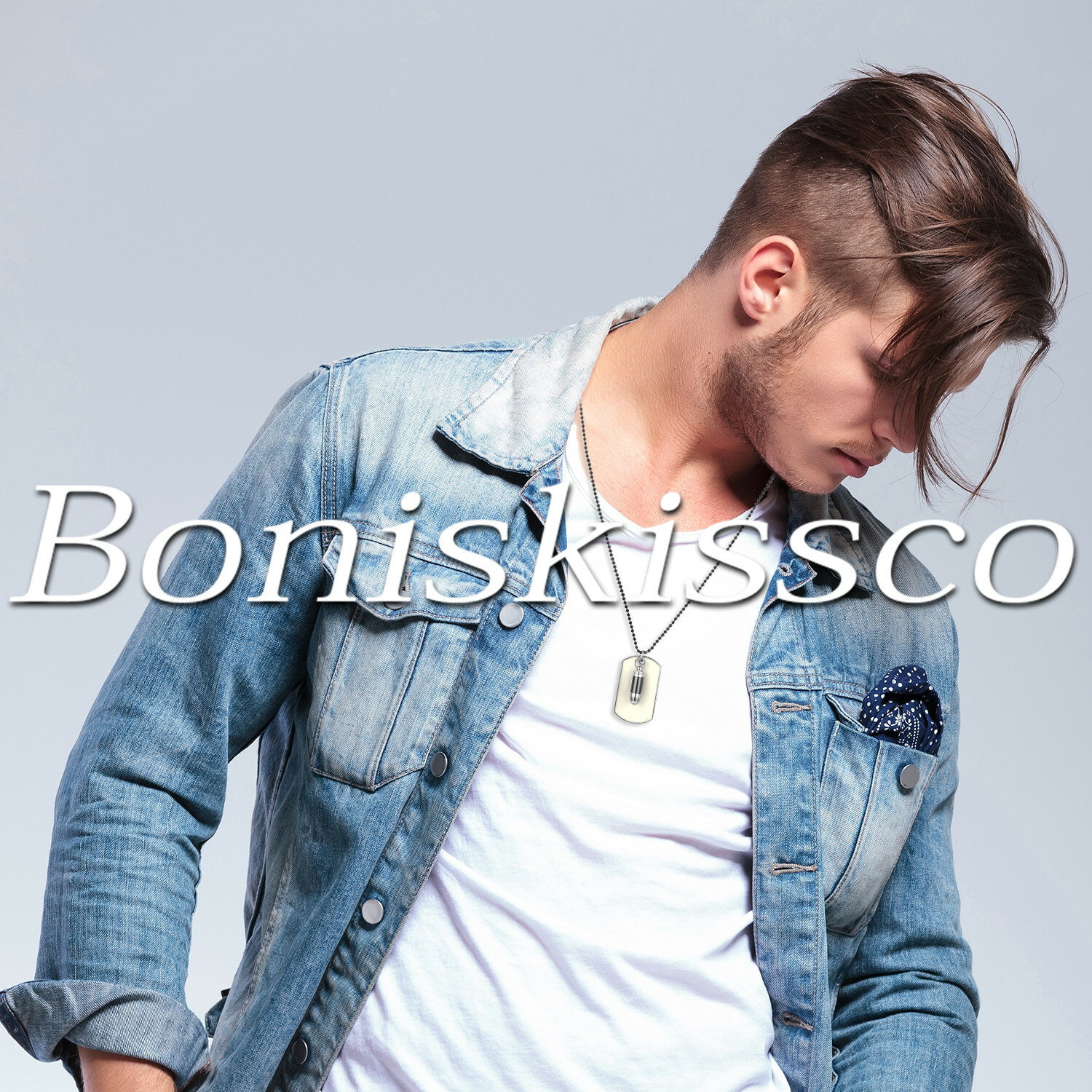 Mens Army Style Bullet Dog Tag Pendant Necklace With 27.5 inches Bead ...