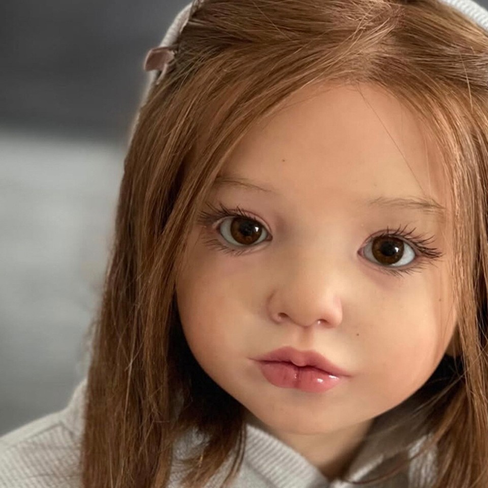 40'' Huge Reborn Baby Doll Painted Kit Toddler Girl Rooted Hair Cloth ...