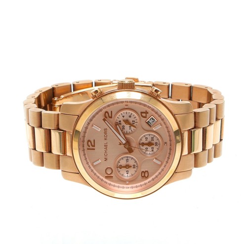 Michael Kors MK5128 Women's Runway Rose Gold-Tone Watch 2372 ...