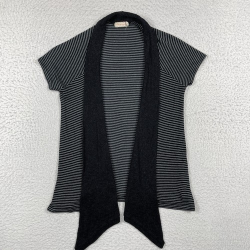 Pins & Needles Sweater Womens Medium Black Gray Striped Short Sleeve ...