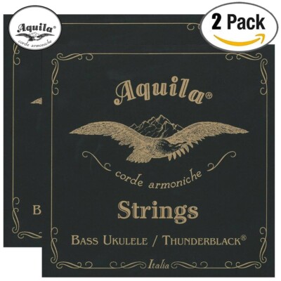 2-PACK Aquila 170U Thunderblack 4-String Bass Ukulele Strings Black 23 ...