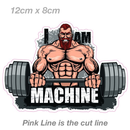 Gym Fitness Muscle I am Machine - Angry Fitness Muscle Man Funny ...