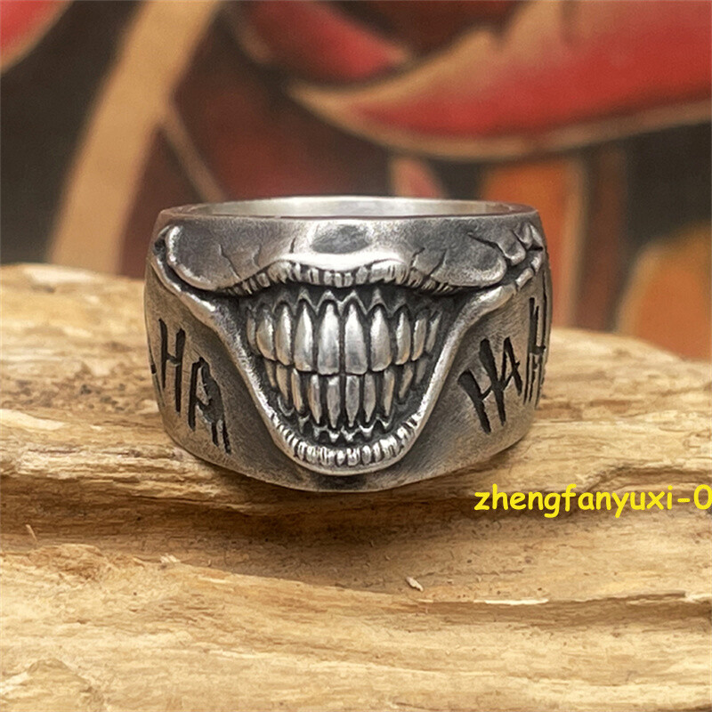 Customized Original The Joker Smiling Face 925 Silver Ring Men ...