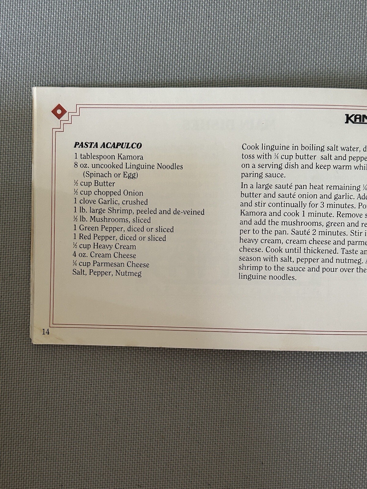 Vintage Kamora Imported Coffee Liqueur Drink Recipe Booklet Jim Beam Co ...