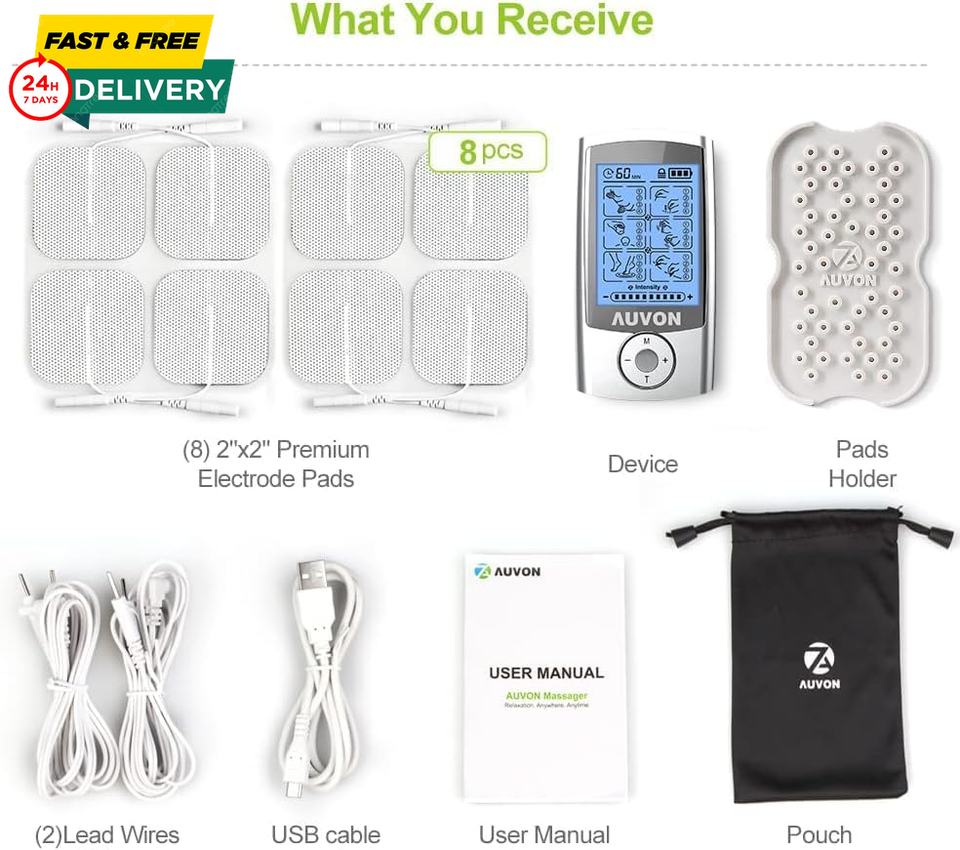 Rechargeable TENS Machine, 24 Modes 4Th Gen TENS, Muscle Stimulator ...