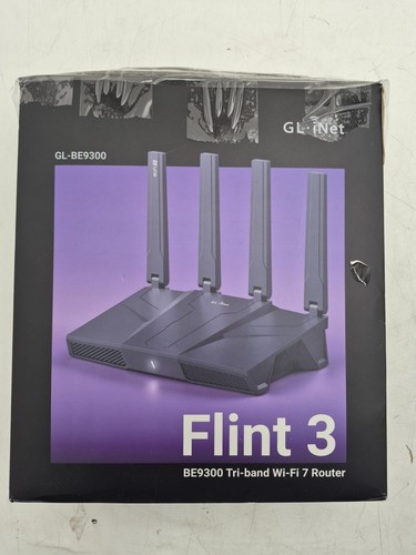 GL.iNet Flint 3 BE9300 Tri-Band Wi-Fi 7 Router GL-BE9300 5x 2.5G Ports ...