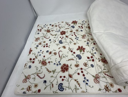Pottery Barn Crewel Embroidered Multicolor Floral Pillow Cover 16x26 ...
