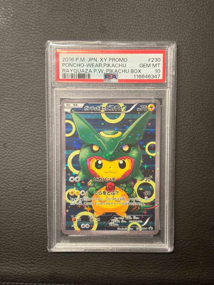 2016 Pokemon Pikachu Rayquaza Poncho Japanese XY Promo #230 PSA 10 GEM ...