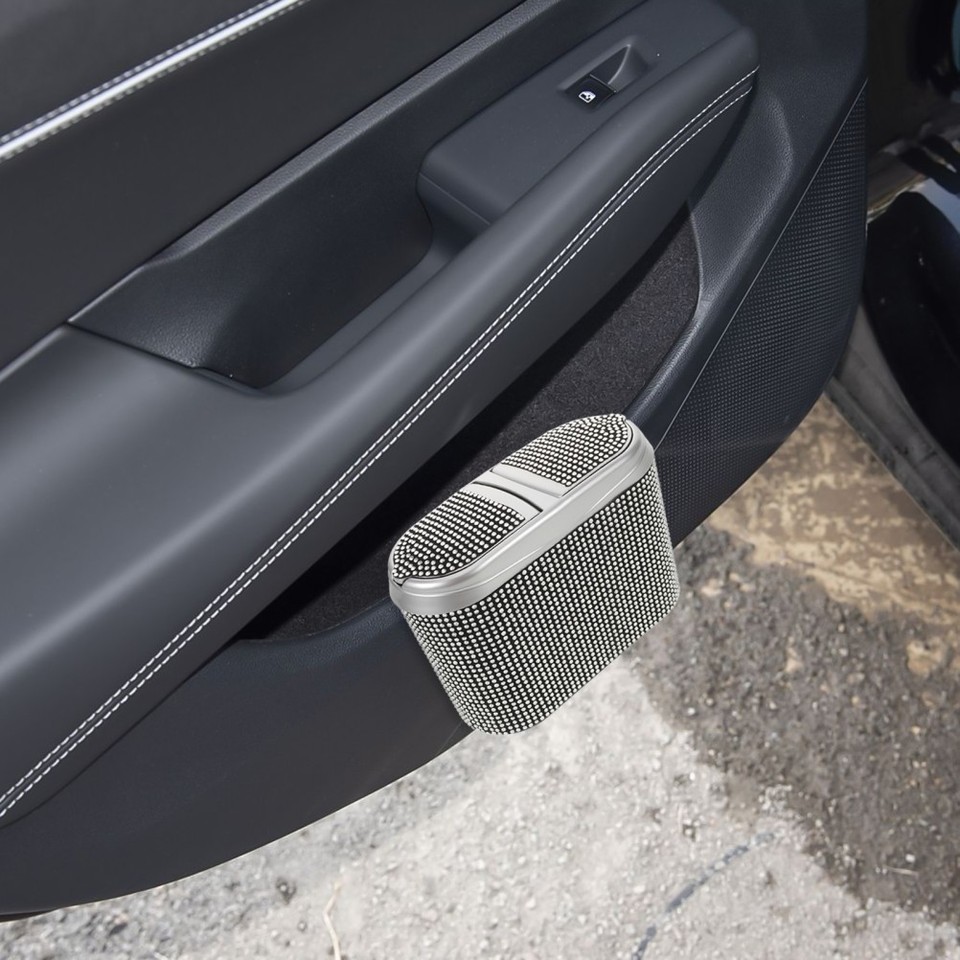 -encrusted Car Trash Can Rubbish Bin Crystal Container Holder Camper ...