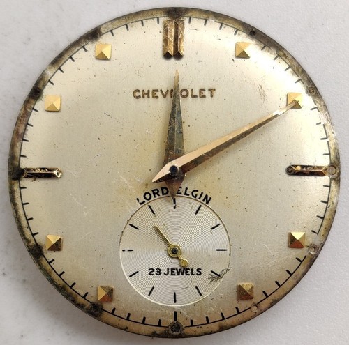 Vintage Lord Elgin GM Chevrolet Cal. 730 23 jewel watch movement runs ...