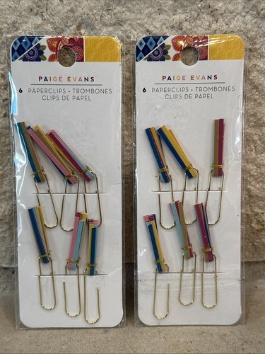 2q) Paige Evans Trombone Paper Clips Pastel Colors 12 Pieces | eBay