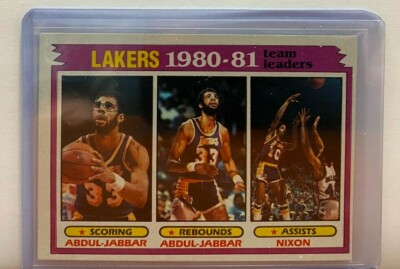 1981 Topps Los Angeles Lakers '80-81 Team Leaders Abdul-Jabbar #55 | eBay