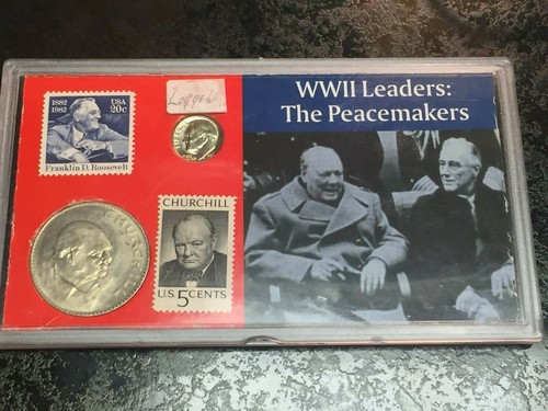 WW2 Leaders The Peacemakers Coin and Stamp Set Roosevelt Churchill ...