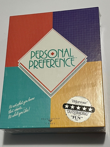 Vintage 1988 Personal Preference Board Game Broderbund Games (FACTORY SEALED) | eBay
